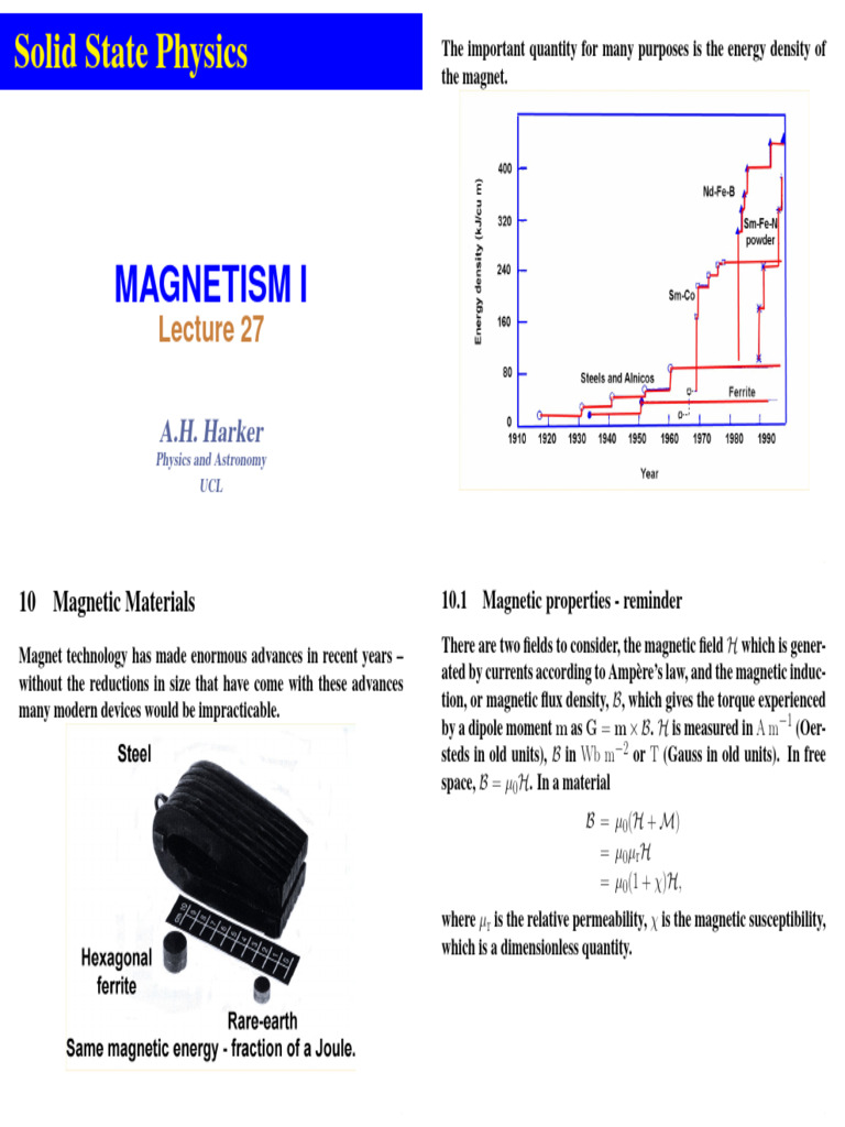 Lecture 27 P | PDF | Magnetization | Magnetism
