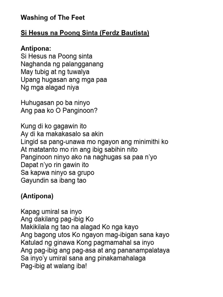 Si Hesus Na Poong Sinta | PDF