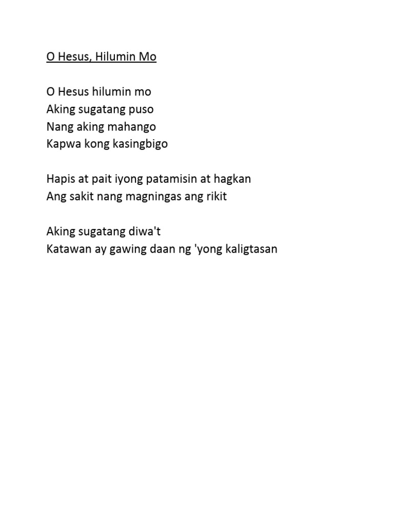 O Hesus Hilumin Mo | PDF