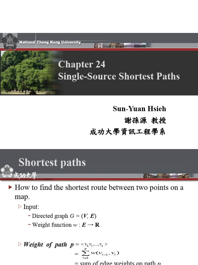 24 - Single-Source Shortest Paths | PDF | Algorithms And Data ...