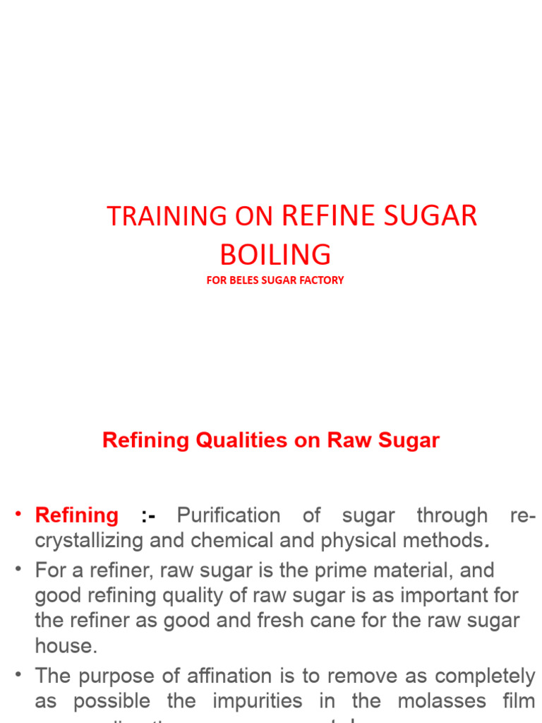 Sugar Refining Process Training Guide | PDF | Precipitation (Chemistry ...
