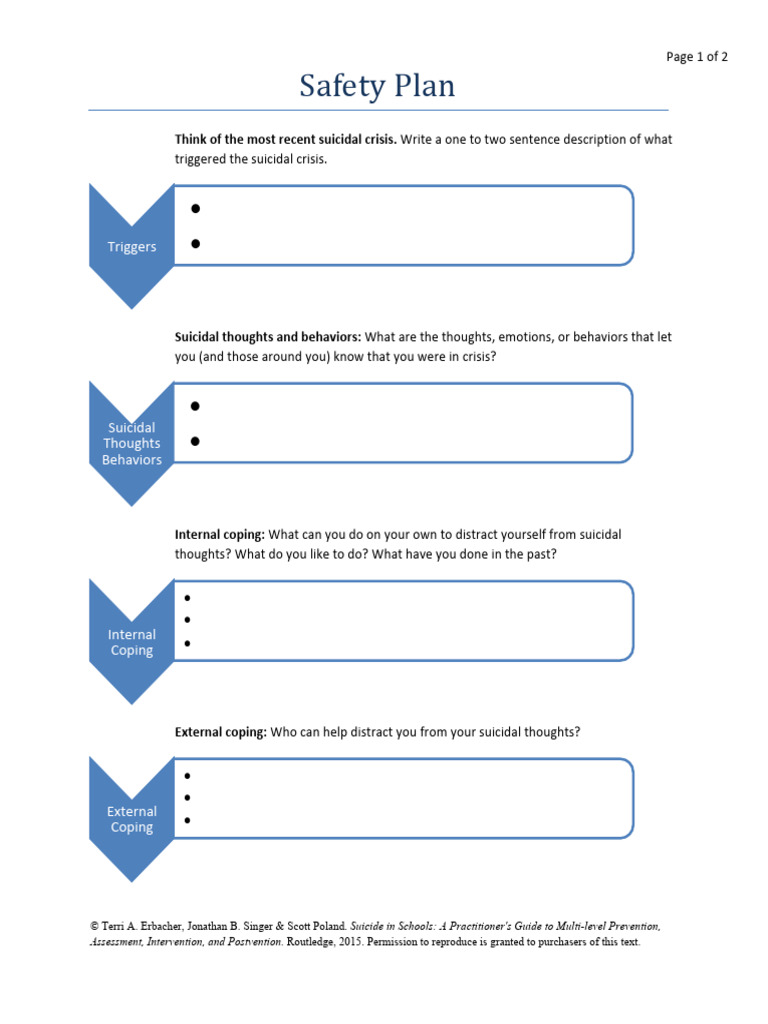 Safety Plan for Suicidal Students | PDF | Suicide | Psychology