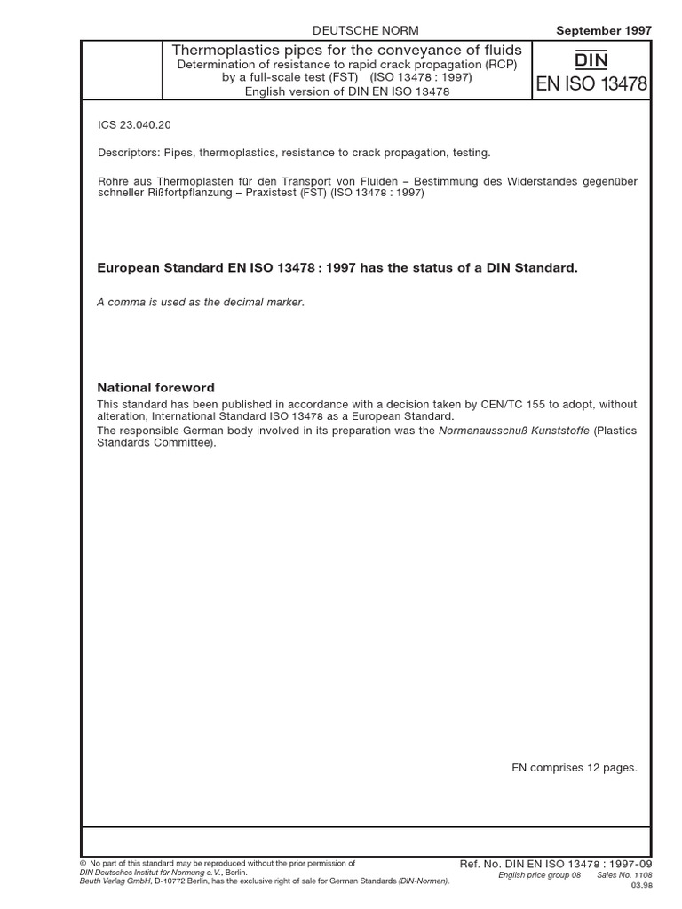 Thermoplastic Pipe Testing Guide | PDF | Regulation