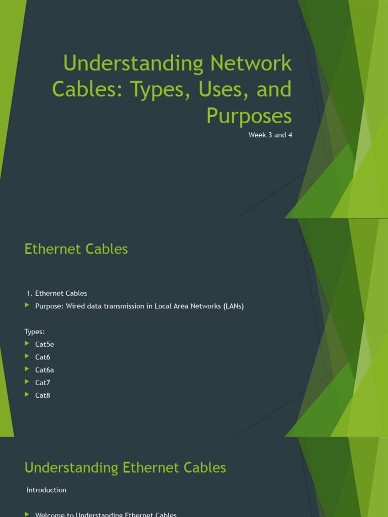Ethernet Cables: Types and Uses Explained | PDF | Computer Network | Coaxial Cable