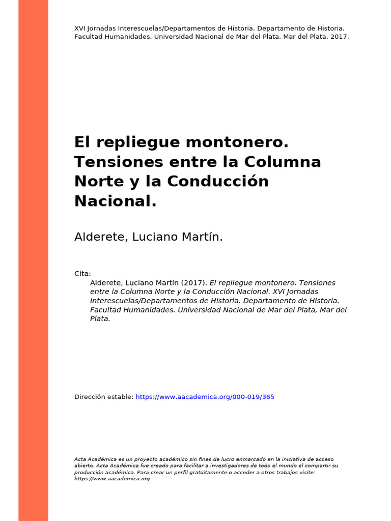 Alderete, Luciano Martín (2017) - El Repliegue Montonero. Tensiones ...