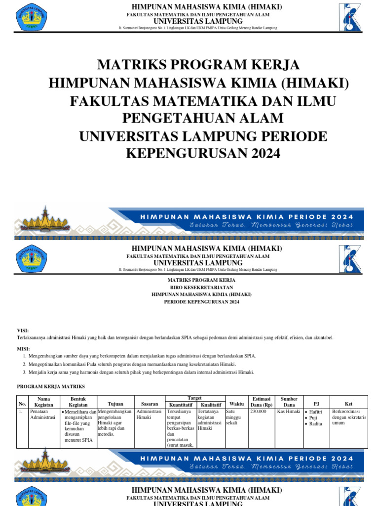 Matriks Program Kerja (Alpha) | PDF