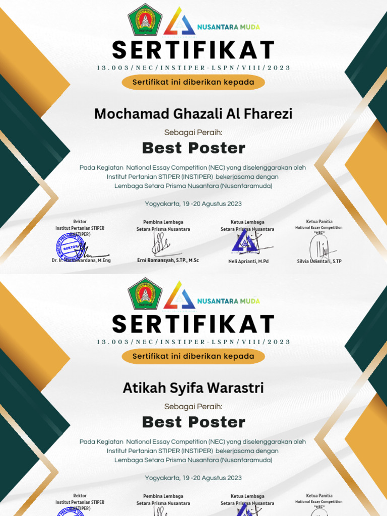 Sertifikat NEC Setara Prisma Nusantara | PDF | Komputer