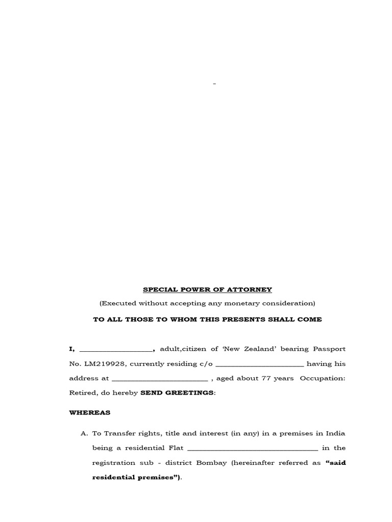 POA Draft | Download Free PDF | Lawyer | Power Of Attorney