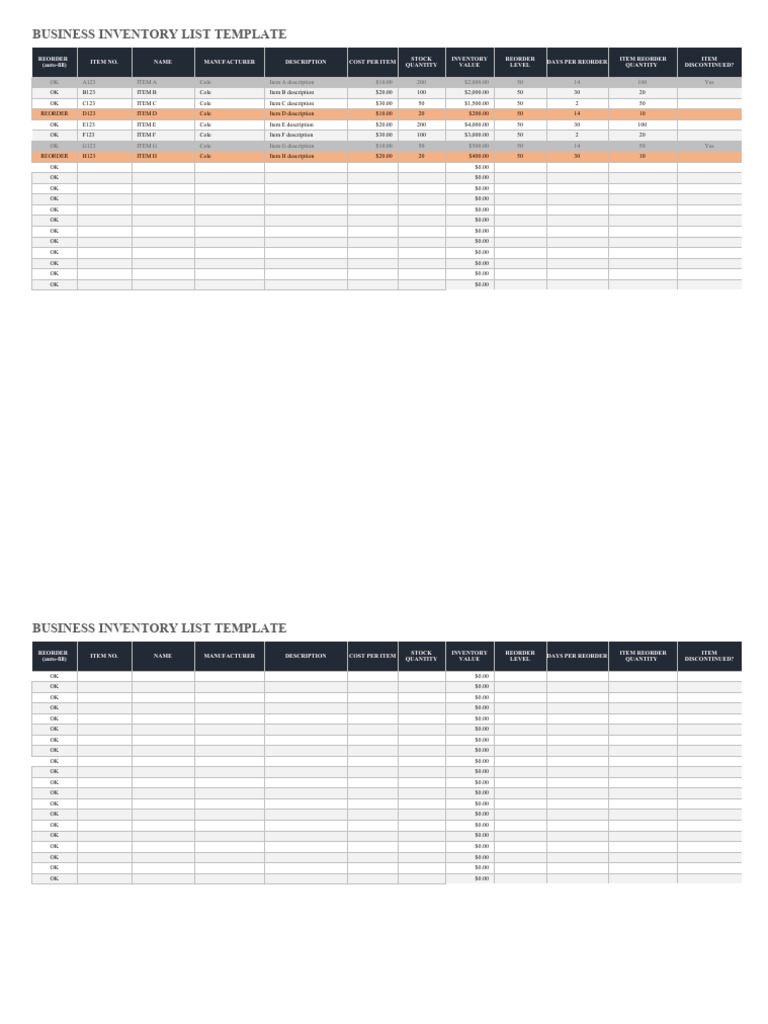 IC Business Inventory List 11262 | PDF | Inventory | Business