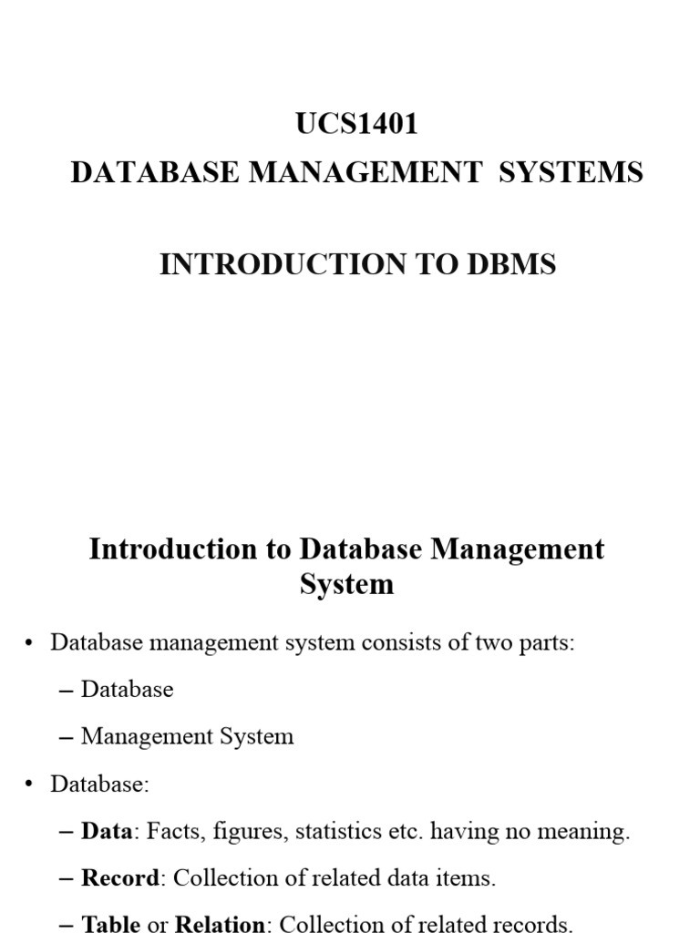 Unit 1 | PDF | Relational Database | Databases