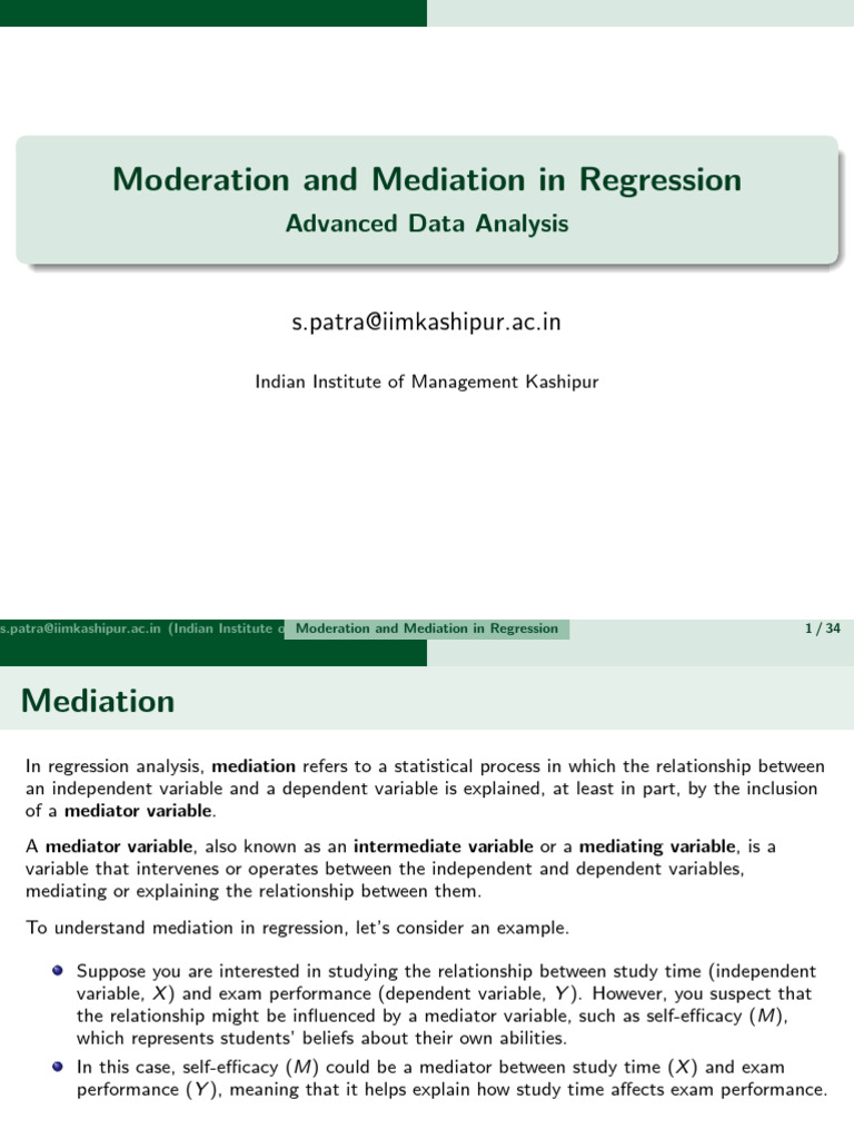 Med Mod | Download Free PDF | Regression Analysis | Job Satisfaction