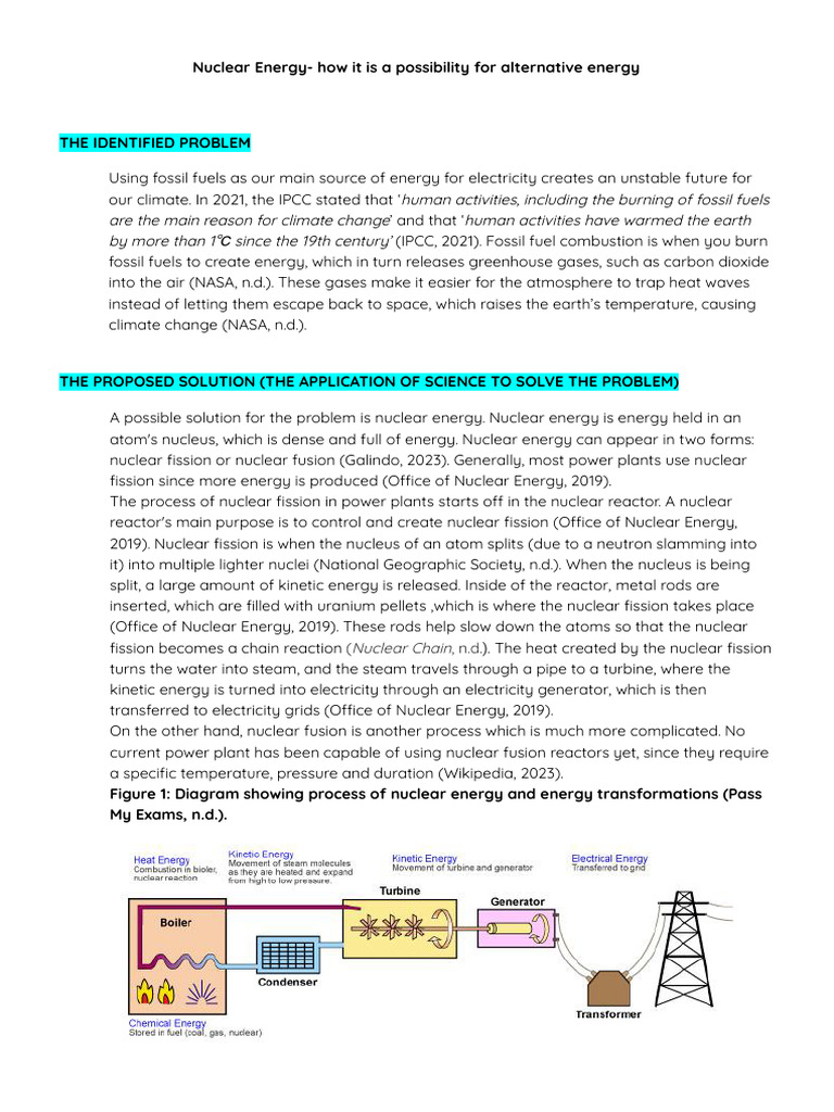 Nuclear Energy As An Alternative Energy Source-7th Grade | PDF ...