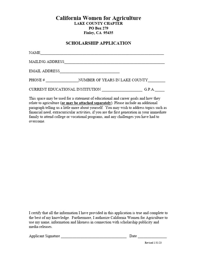 Scholarship Application | PDF