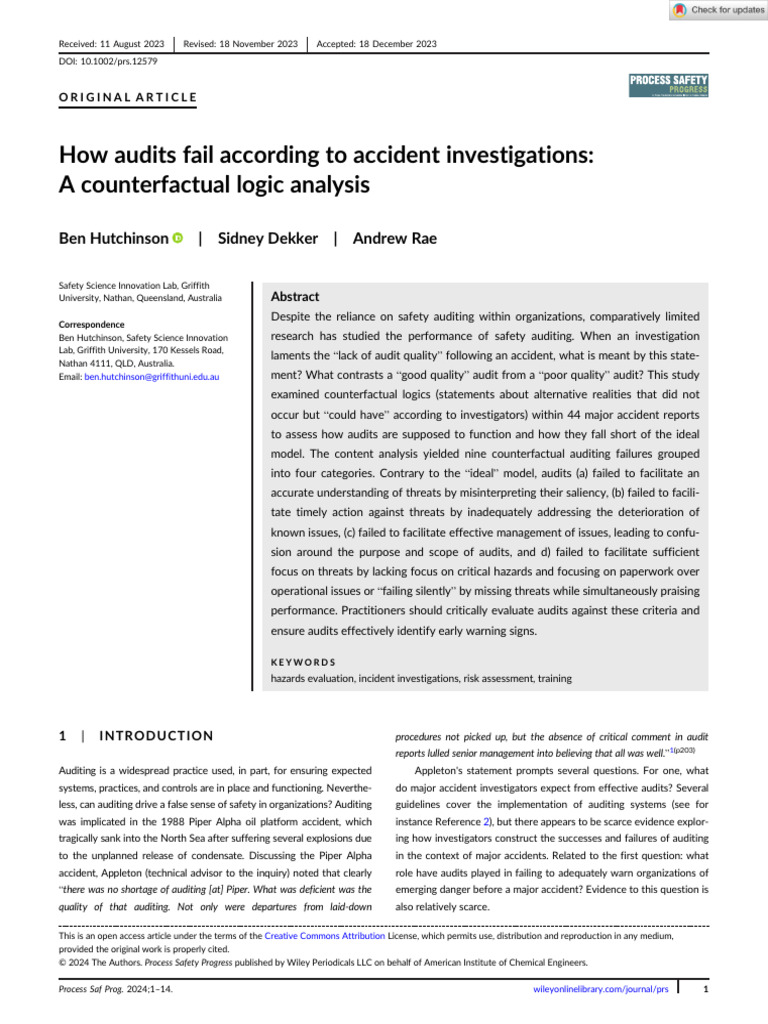 How Audits Fail Acoording To Accident Investigation | Download Free PDF ...