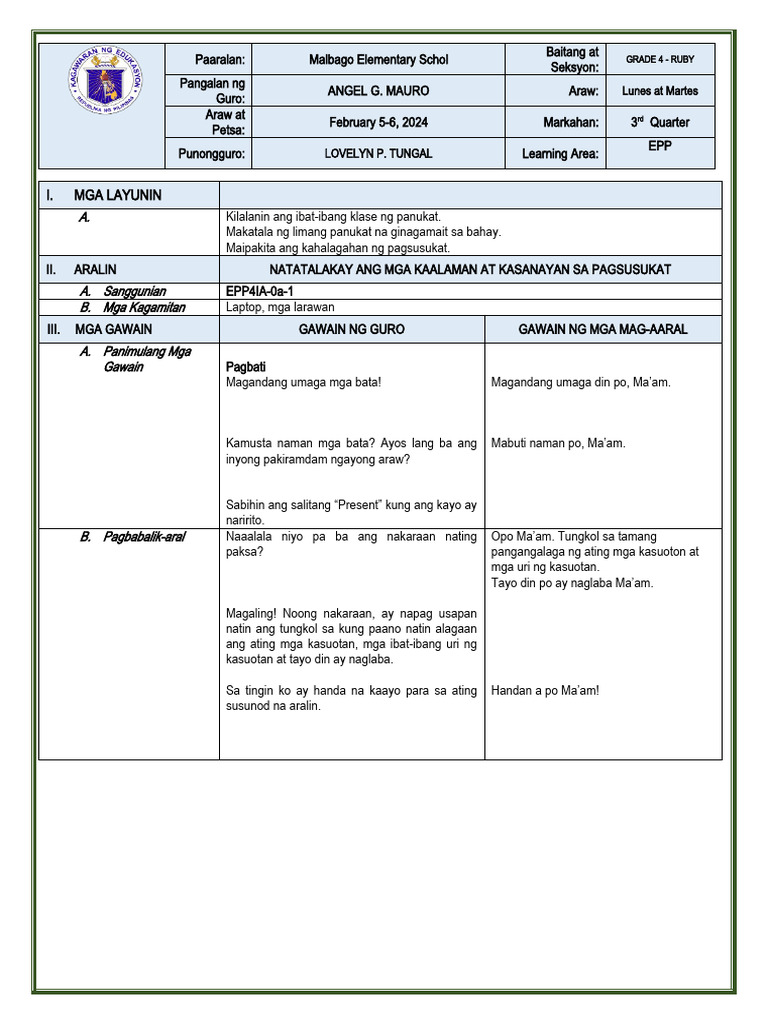 Epp - Pagsusukat | PDF