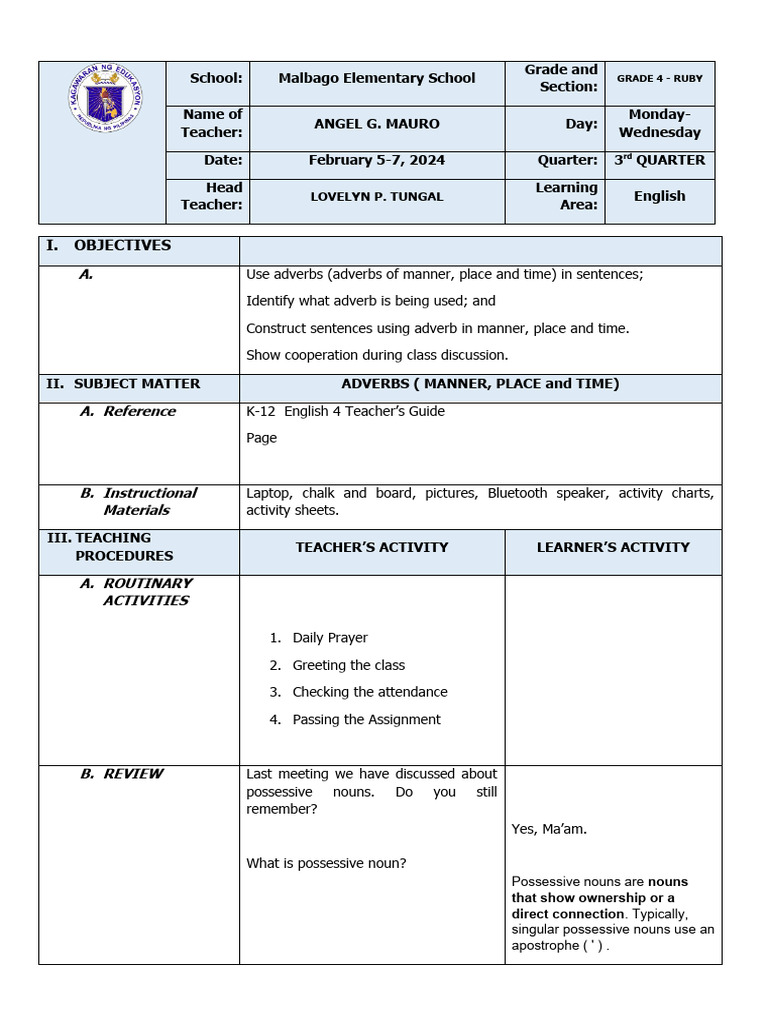 Eng Adverb Pdf Adverb Verb