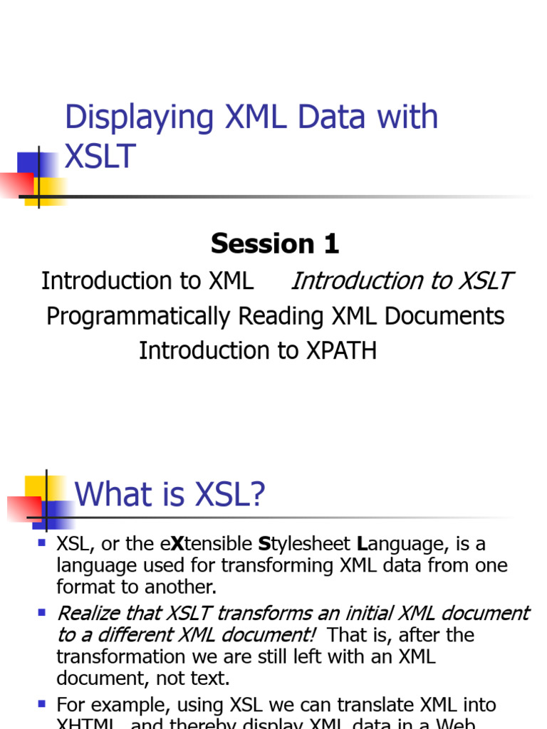 Displaying XML With XSLT | Download Free PDF | Xslt | Computing Displaying XML With XSLT | Download Free PDF | Xslt | Computing