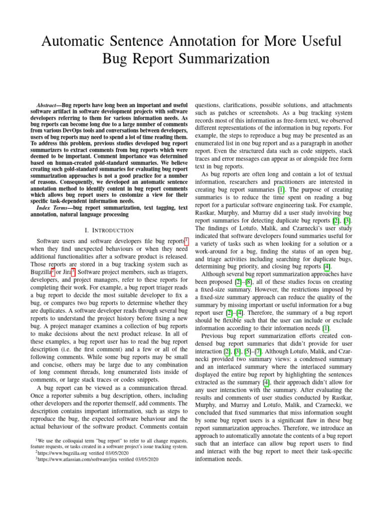 Summarization Annotation | PDF | Software Bug | Annotation