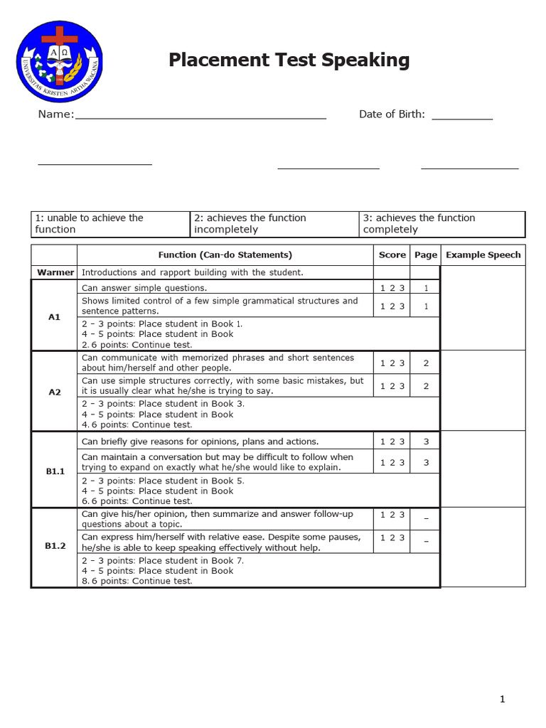 Scoring - Sheet Speaking 2 | PDF | Human Communication | Cognitive Science