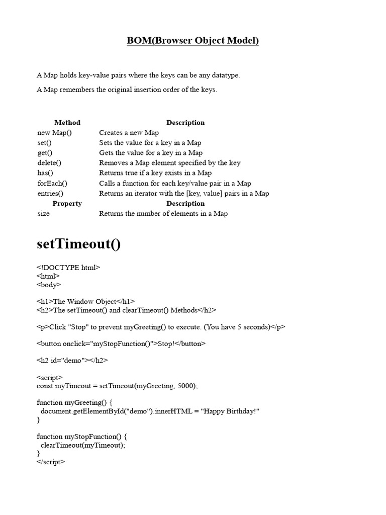 3 BOM Class Exception | PDF | Java Script | Method (Computer Programming)