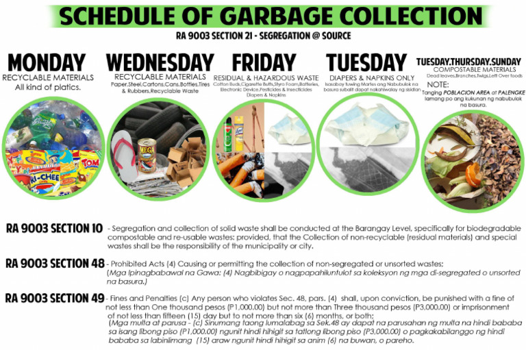 Schedule of Garbage Collection | PDF