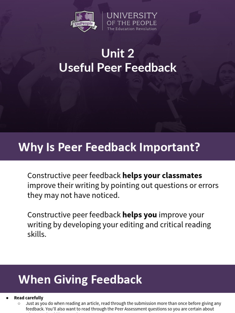 Effective Peer Feedback Strategies | PDF | Spelling | Human Communication