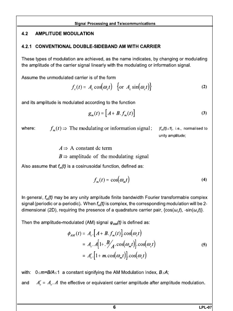 Amplitude Modulation - Notes | PDF