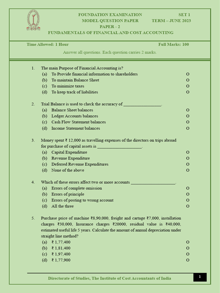Paper2 Set1 | Download Free PDF | Debits And Credits | Expense