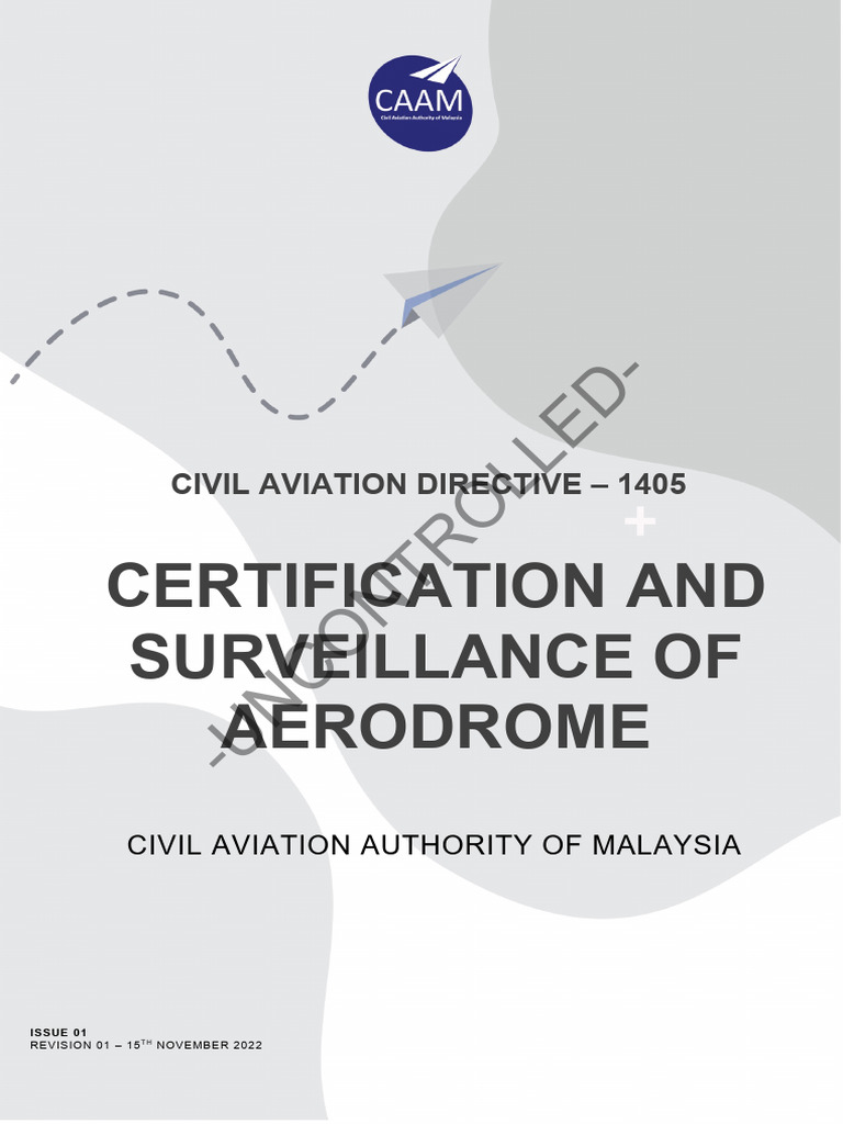 CAD 1405: Aerodrome Certification Guide | PDF | Audit | Regulatory Compliance