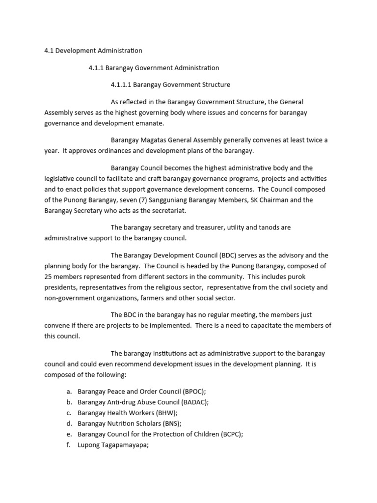 Barangay Governance and Structure | PDF | Committee | Governance