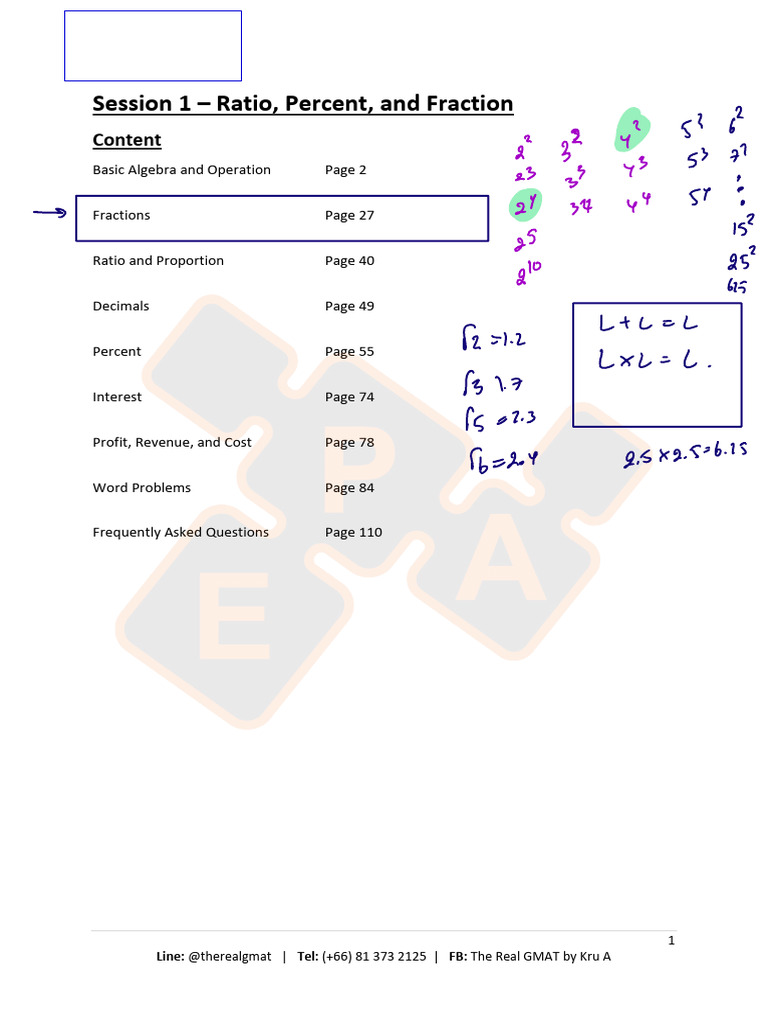 Quant - Session 1 - Ratio, Percent, and Fraction | PDF | Mathematics