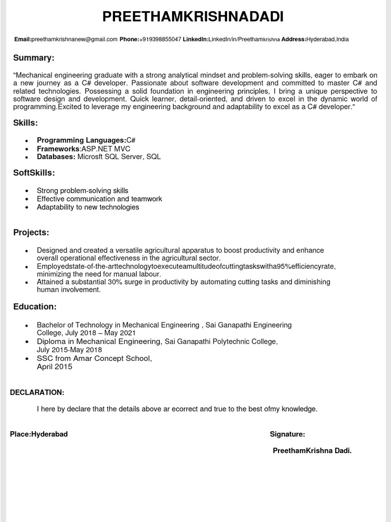 Preetham Krishna Dadi MVC | PDF