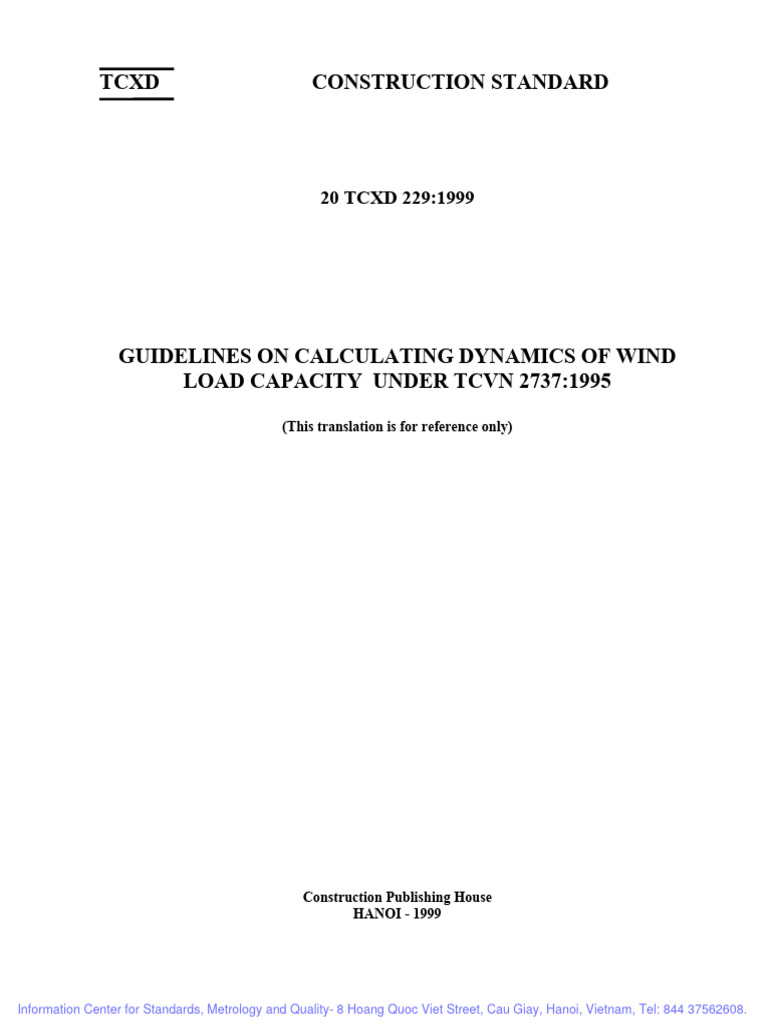 20 TCXD 229-1999 Guidelines On Caculating Dynamics of Wind Load ...