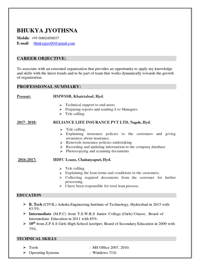 Jyothsna - Resume | PDF