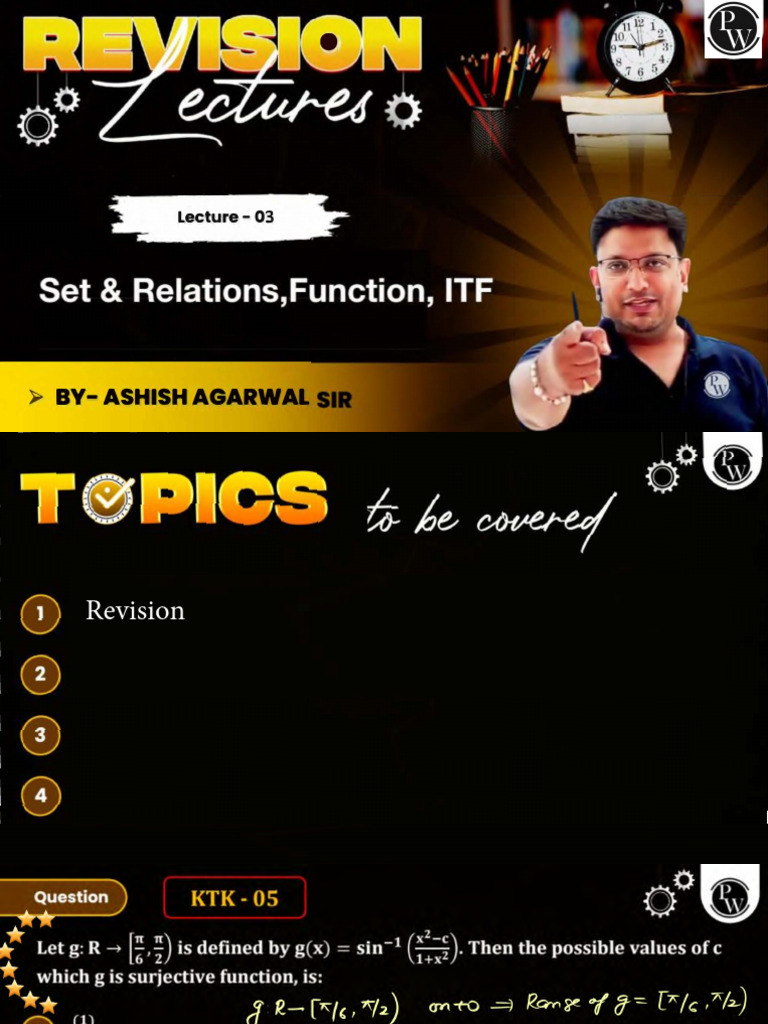 Sets & Relations, Function & ITF 03 - Class Notes | PDF