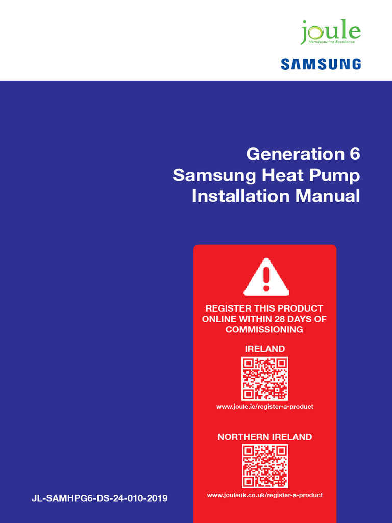 Samsung Gen 6 Heat Pump Installation Manual | PDF | Heat Pump | Pump