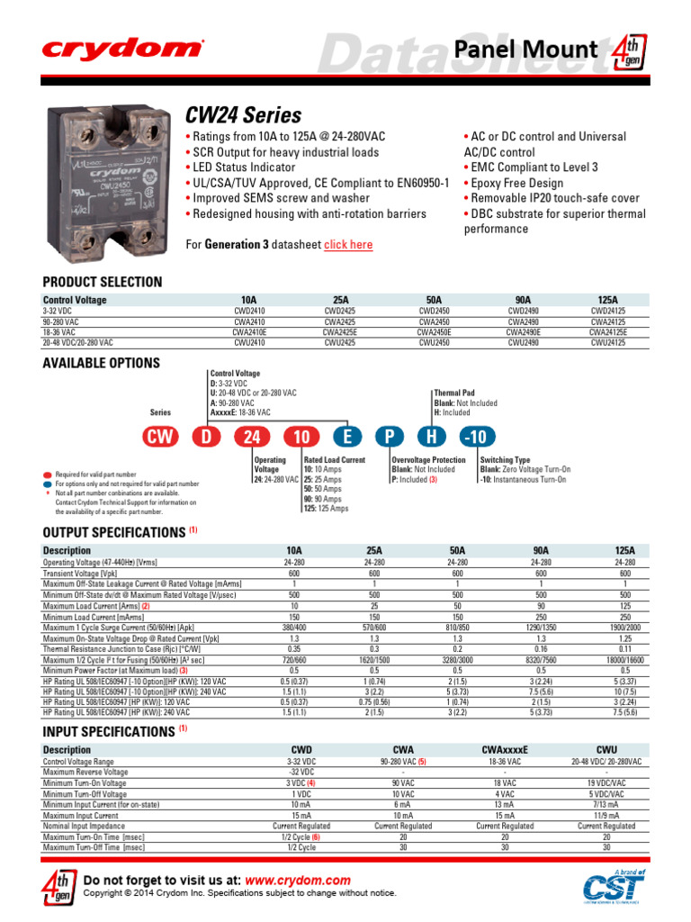 CWD2425P SSR Crydome | Download Free PDF | Alternating Current | Amplifier