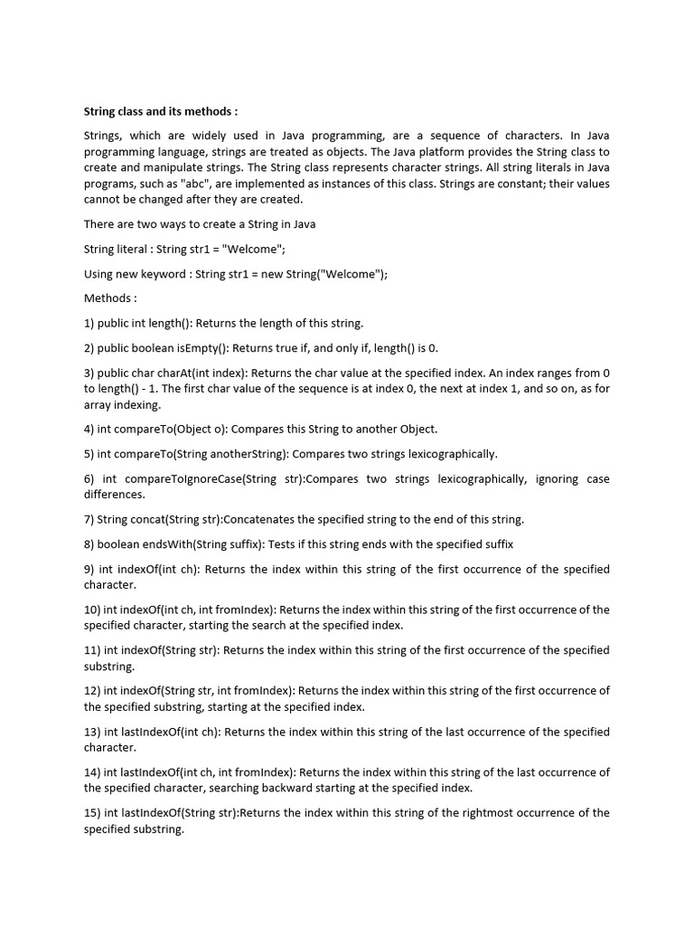 Java String & Vector Methods Guide | PDF | String (Computer Science) | Programming Paradigms
