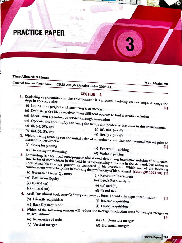 Sample Paper 3 of Entrepreneurship | PDF | Working Capital | Balance Sheet