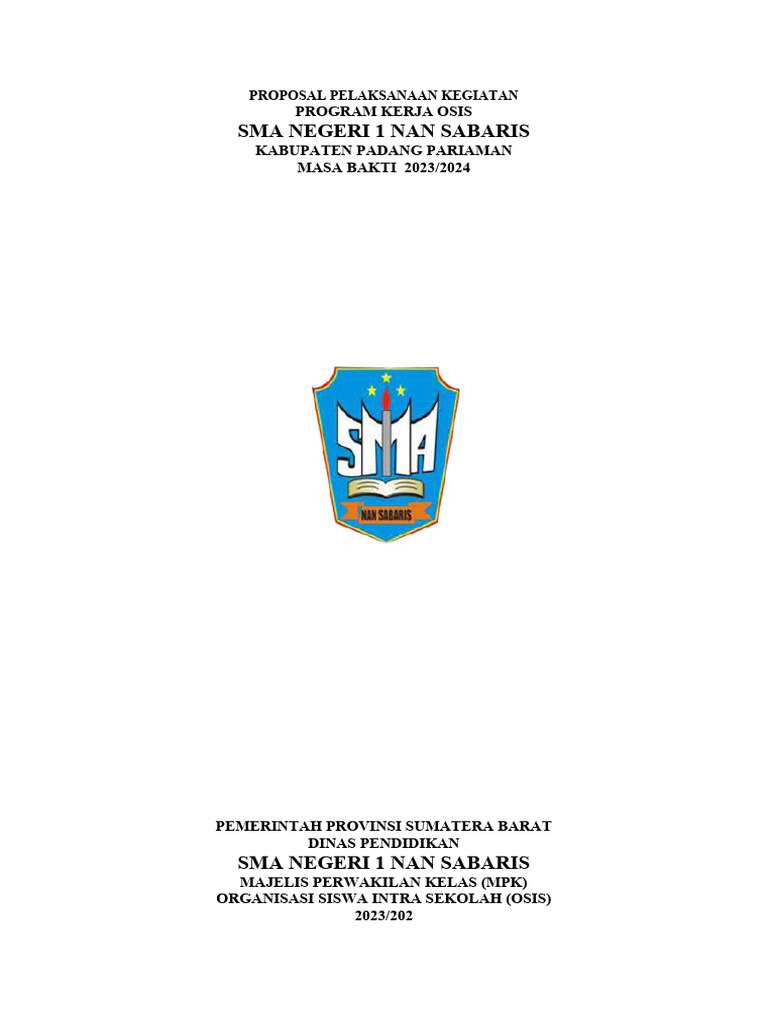 Proposal Program Kerja OSIS 2023/2024 | PDF