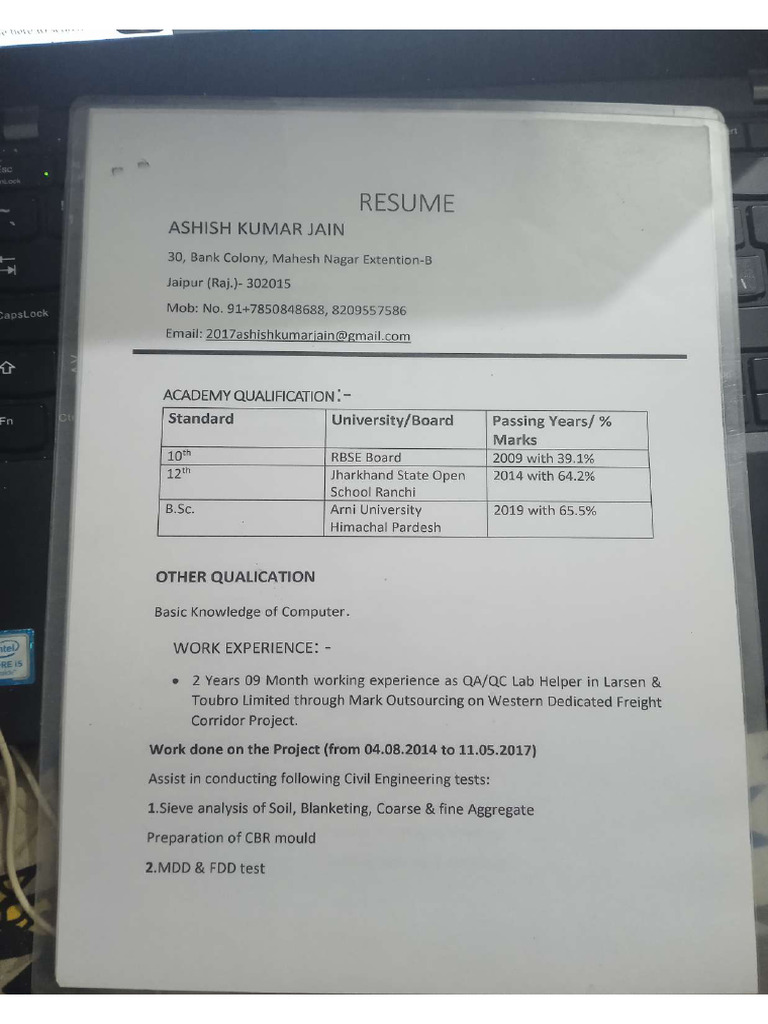 Ashish Jain CV | PDF