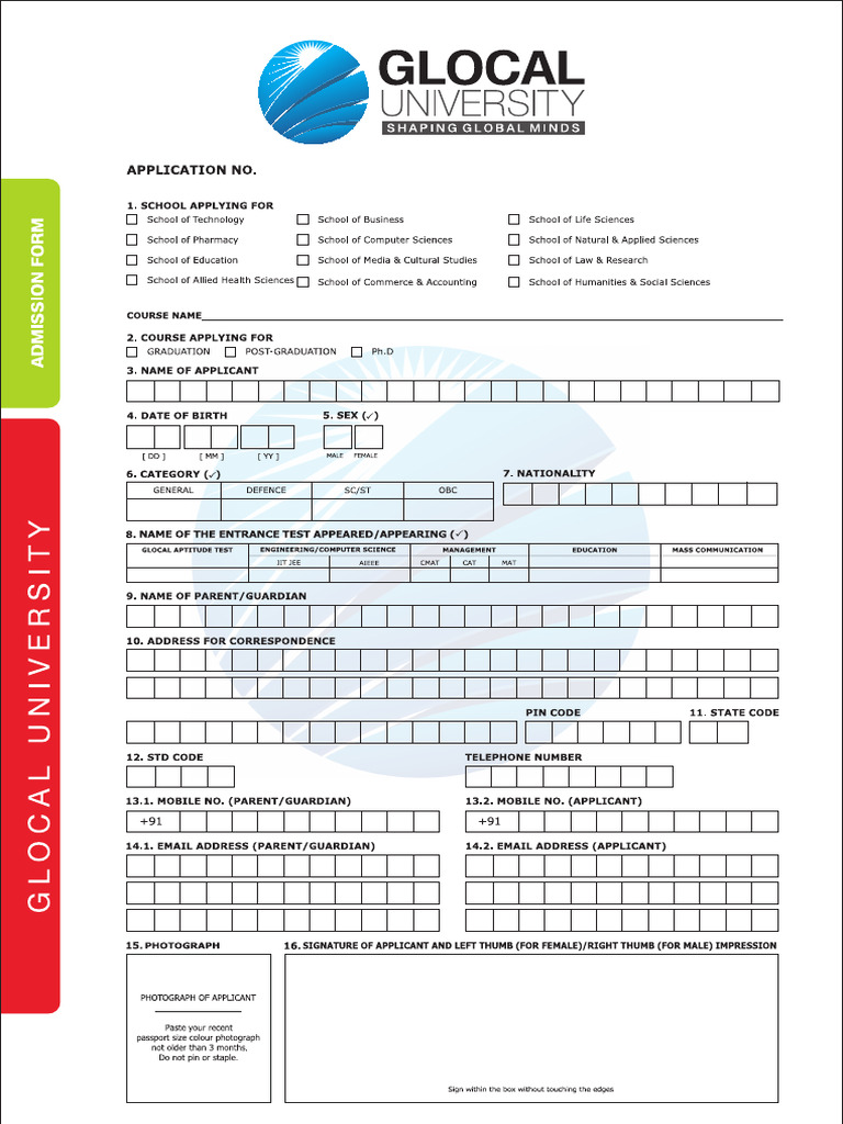 Glocal App Form | PDF
