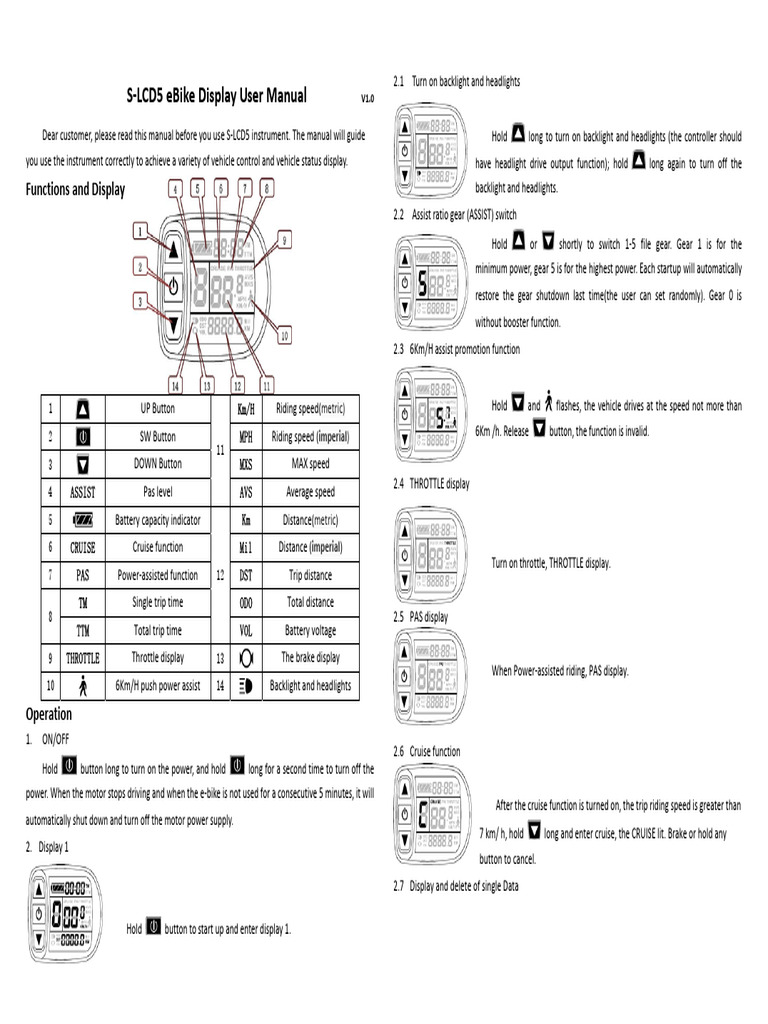 S-LCD5 Display Panel Operation Manual V1 | PDF | Speed | Manual ...