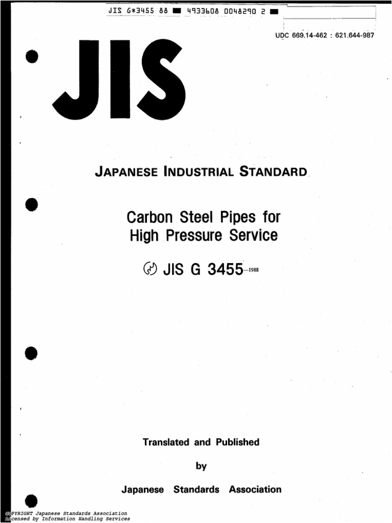 Jis G3455 | Download Free PDF | Pipe (Fluid Conveyance) | Engineering Tolerance