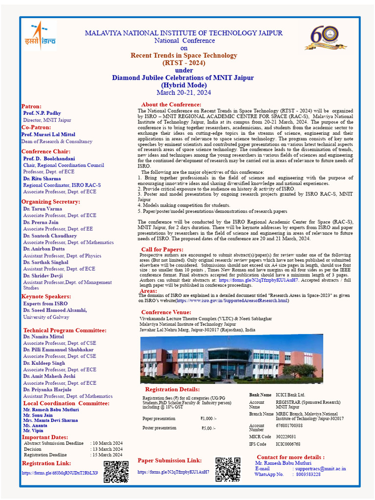 ISRO RAC Conference RTST Brochure and Guidelines 1 | Download Free PDF ...