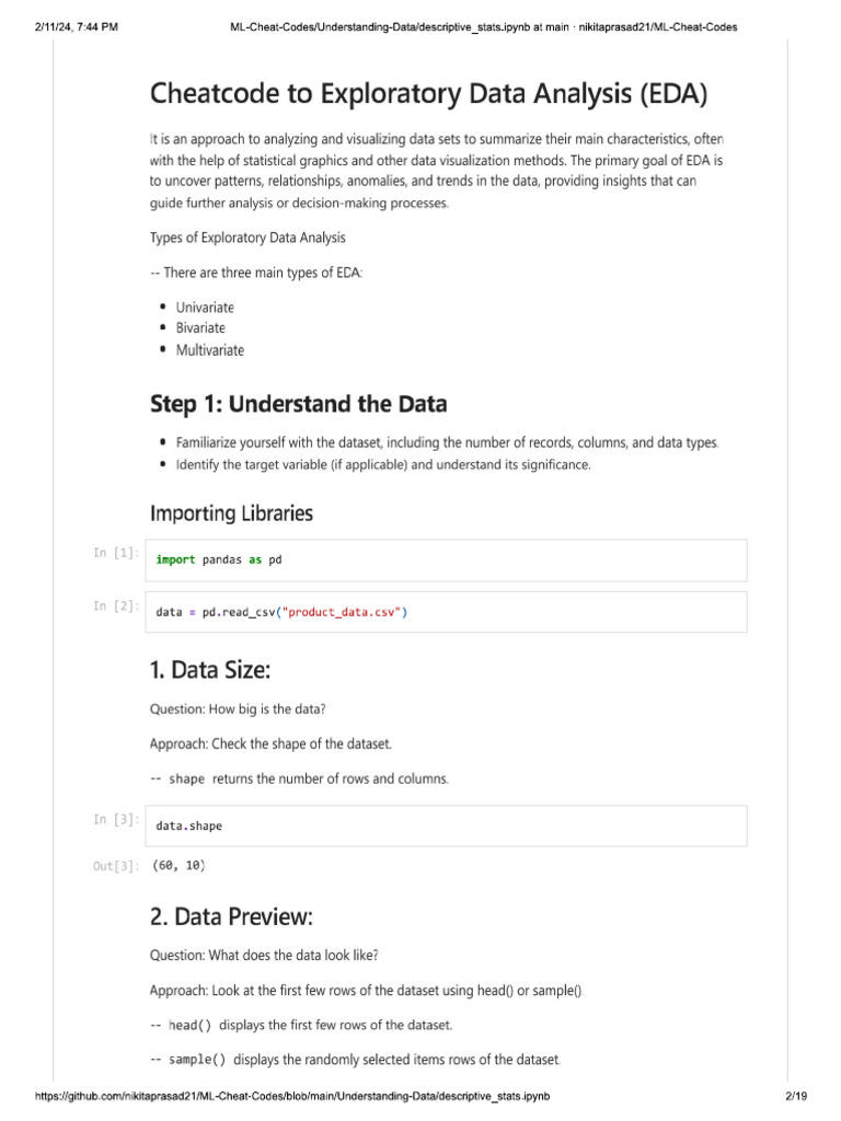 Nikita Prasad Exploratory Data Analysis Eda Pdf