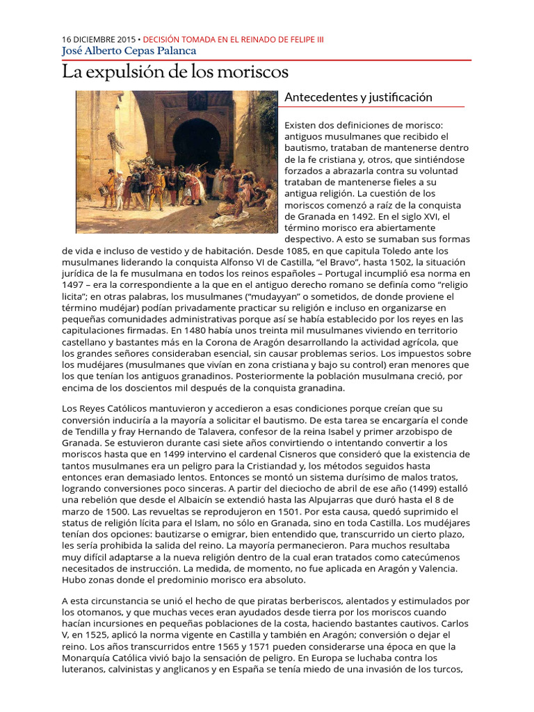 La Expulsión de Los Moriscos | PDF | Imperio español | España