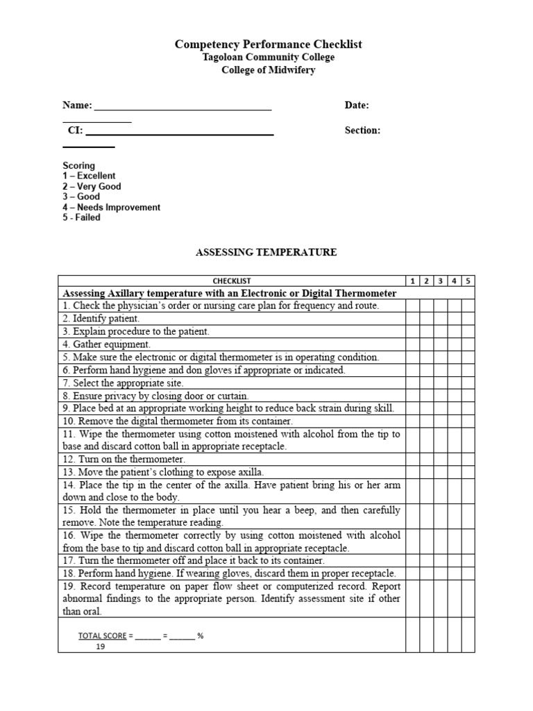 Checklist Temp | PDF