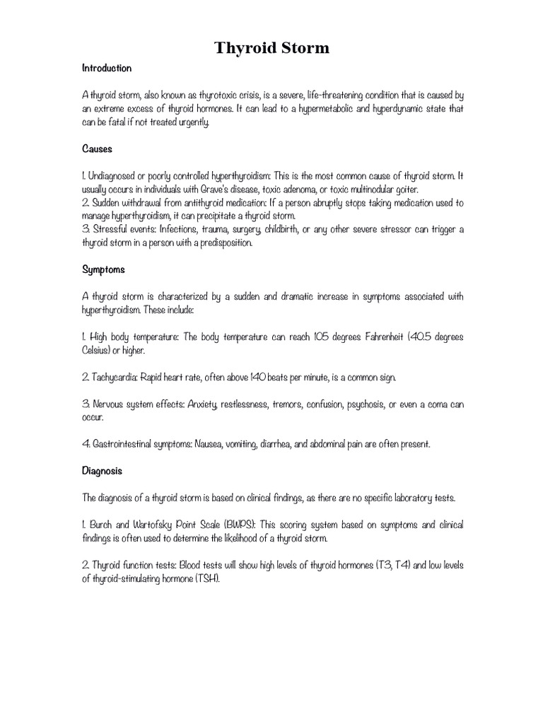 Thyroid Storm | PDF | Hyperthyroidism | Thyroid