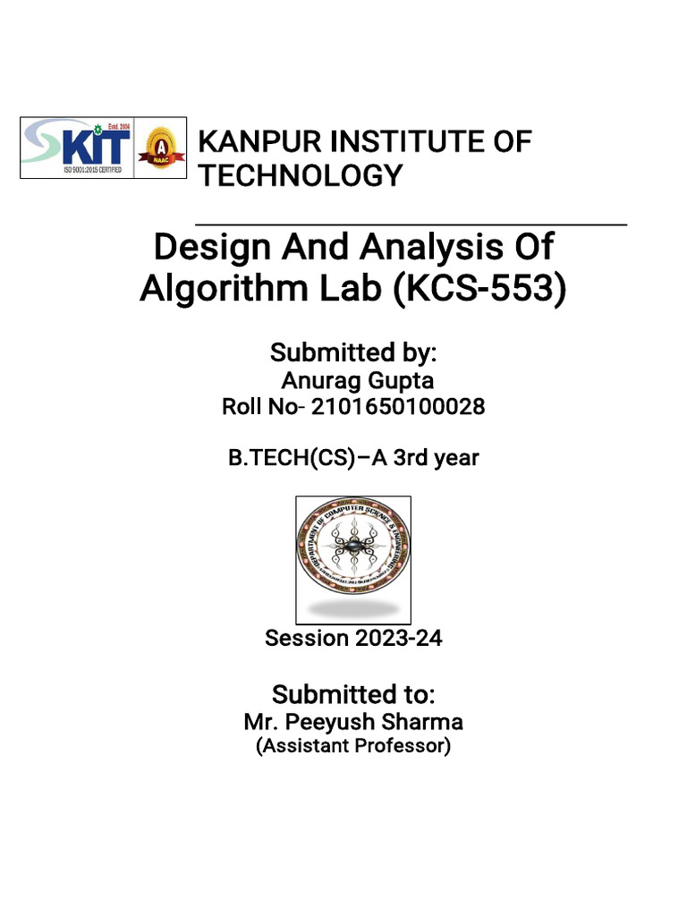 Daa Lab File Format-Csa | PDF | Combinatorics | Applied Mathematics